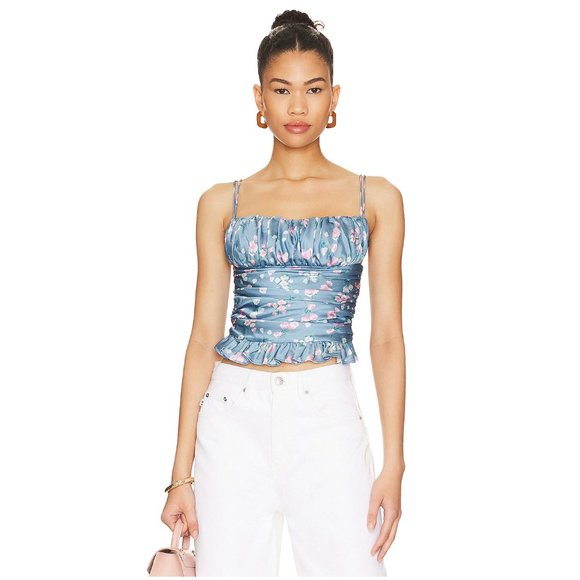 REVOLVE | Tops | Revolve X More To Come Blue Pink Floral Cami | Poshmark